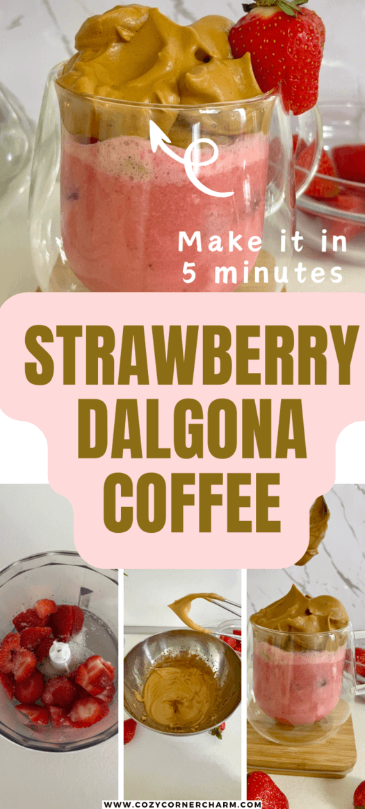 Strawberry Dalgona Whipped Coffee Recipe